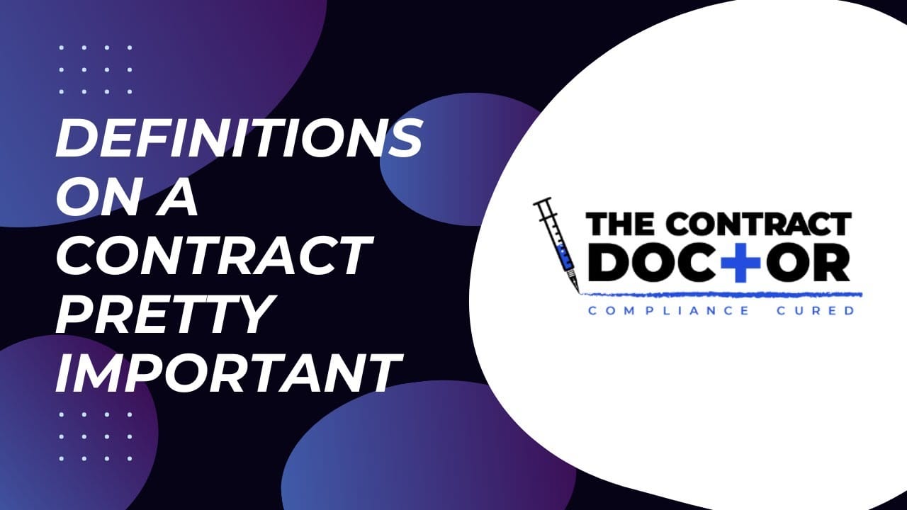 Definitions On A Contract Pretty Important?